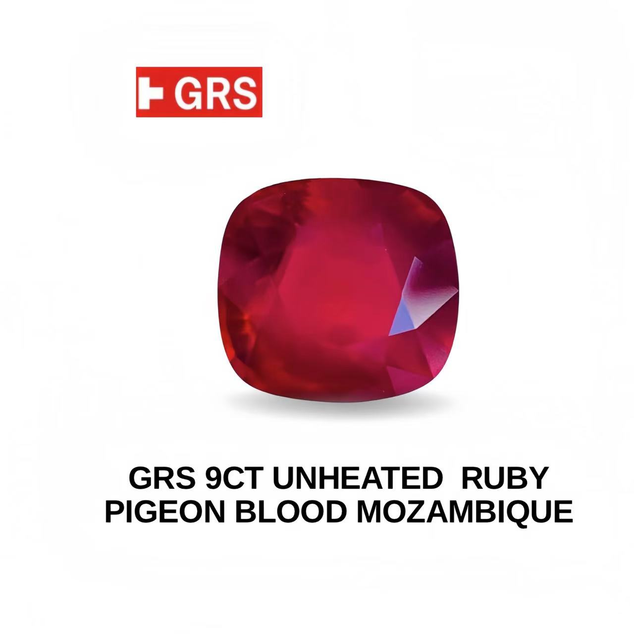 A rare statement of passion 9.00ct GRS certified Unheated Pigeon Blood ...