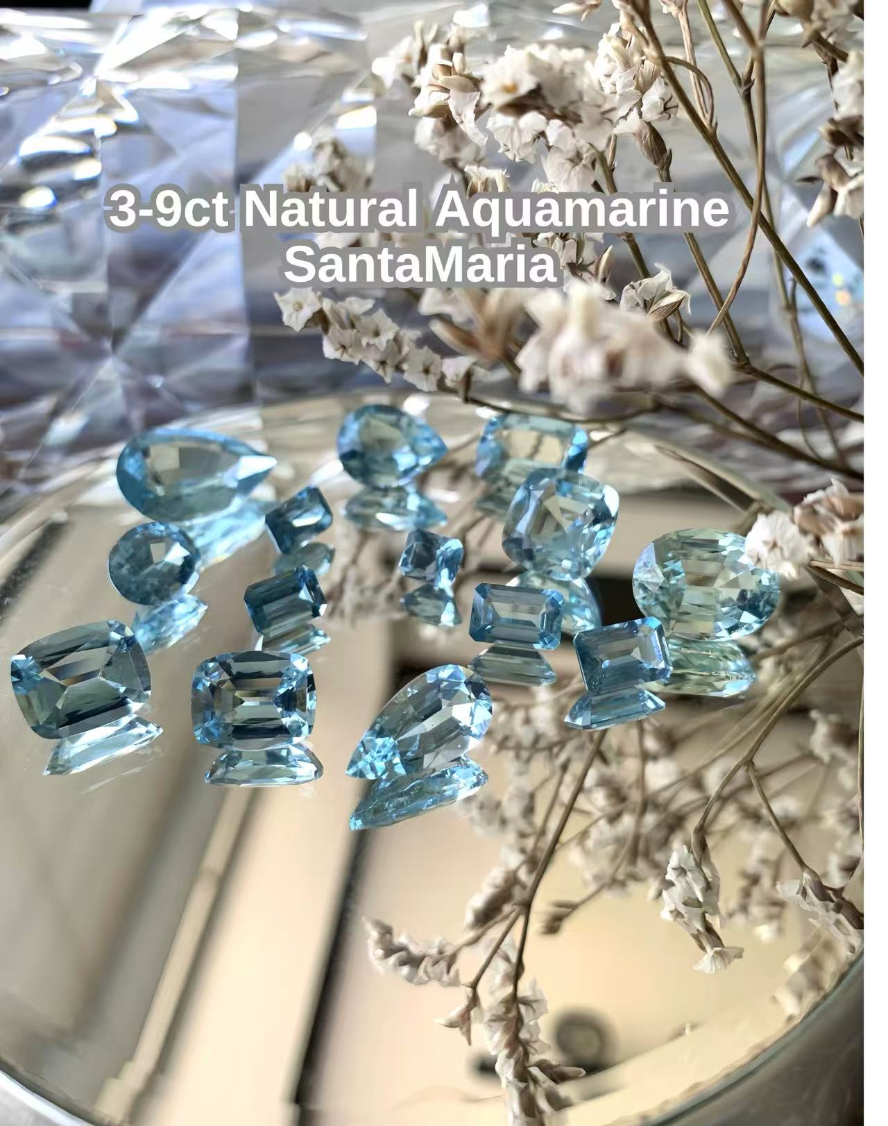 A refined f 3–9ct Natural Santa Maria Aquamarines, featuring the iconi ...