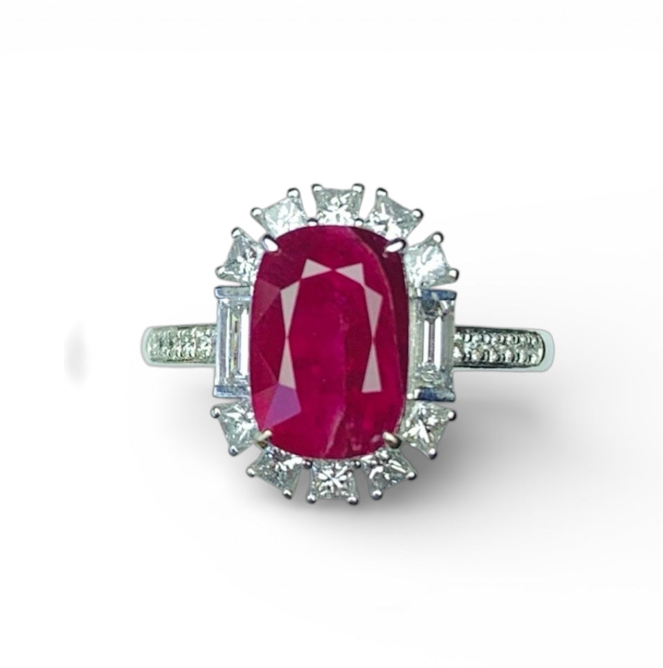 GIA Certificate 2.66ct Natural unheated burma mogok Ruby Red color wit ...