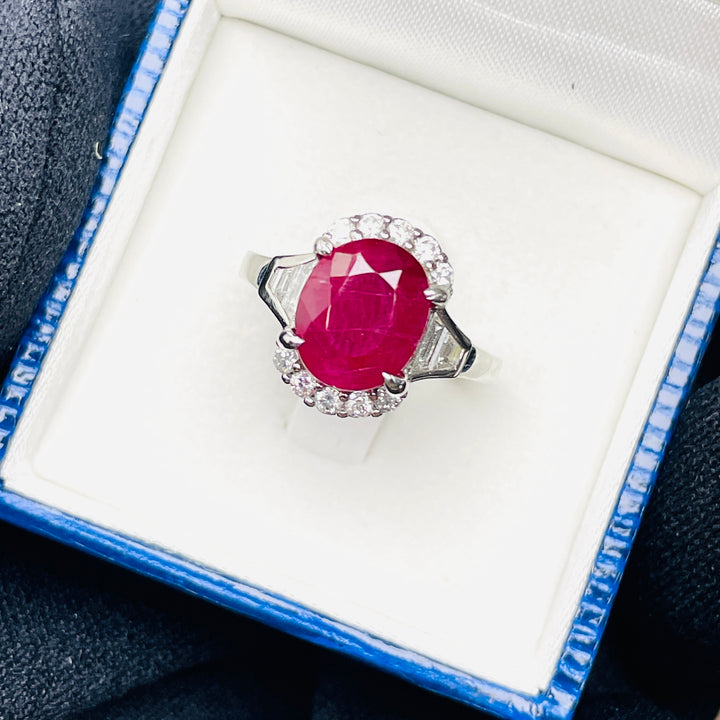GRS Certificate 5.01ct Natural unheated Mogok burma Ruby Red color wit ...