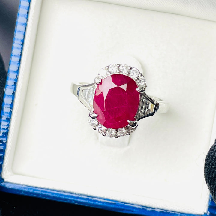 GRS Certificate 5.01ct Natural unheated Mogok burma Ruby Red color wit ...